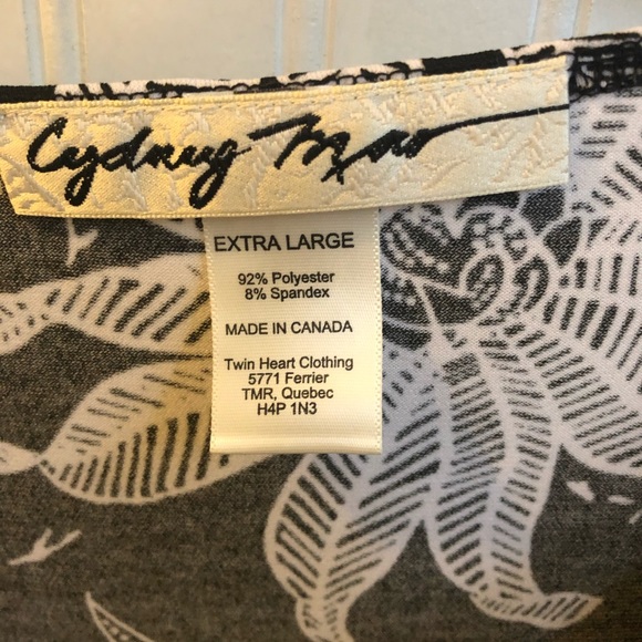 Cydney Mar | Tops | Cydney Mar Black White Floral Drape Neck Blouse ...